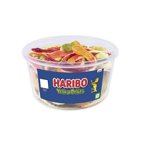 Haribo Yellow Bellies Tub 768g - Jessica's Sweets Haribo Yellow Bellies Tub 768g - Jessica's Sweets