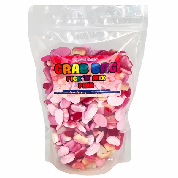 1kg Pink Mix Grab Bag - Assorted Pink Candy Mix