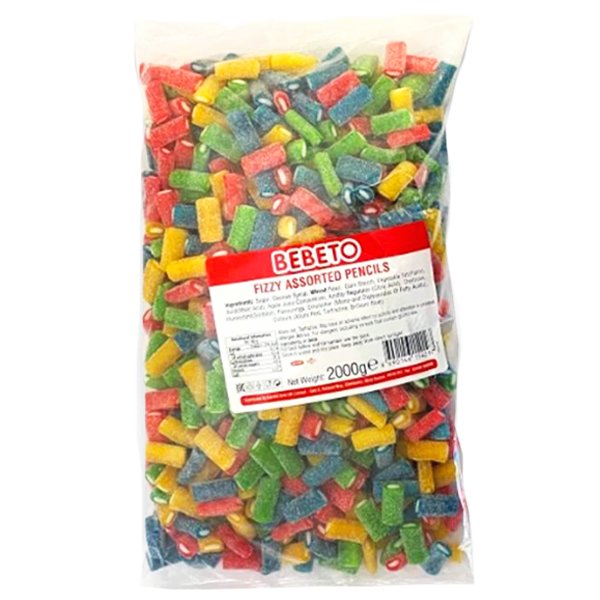 Bebeto Fizzy Assorted Pencils 2kg - Jessica's Sweets