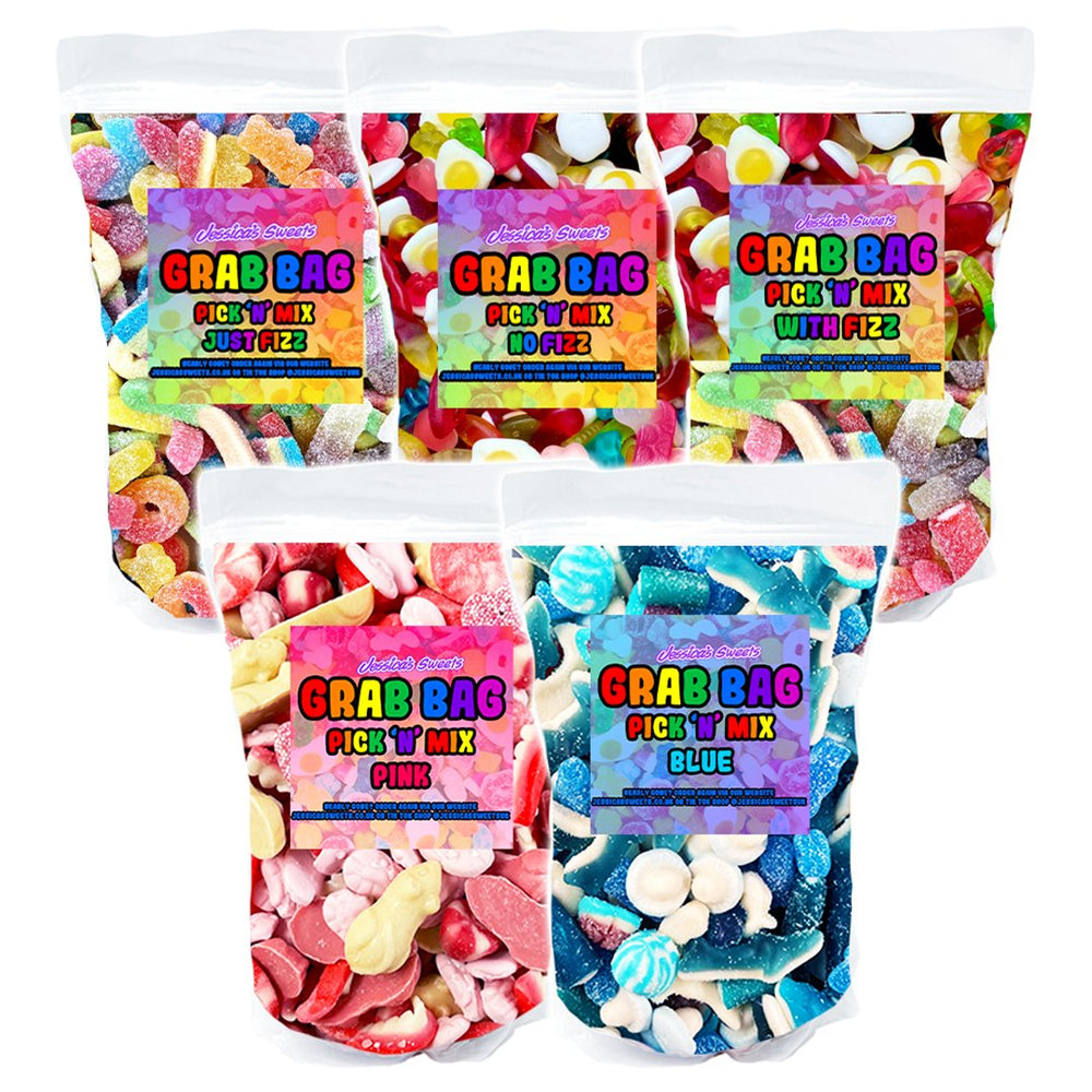 5 x 1kg Jelly and Fizzy Pink and Blue Sweets Bundle